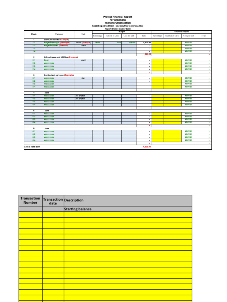 Project Financial Report Template | PDF