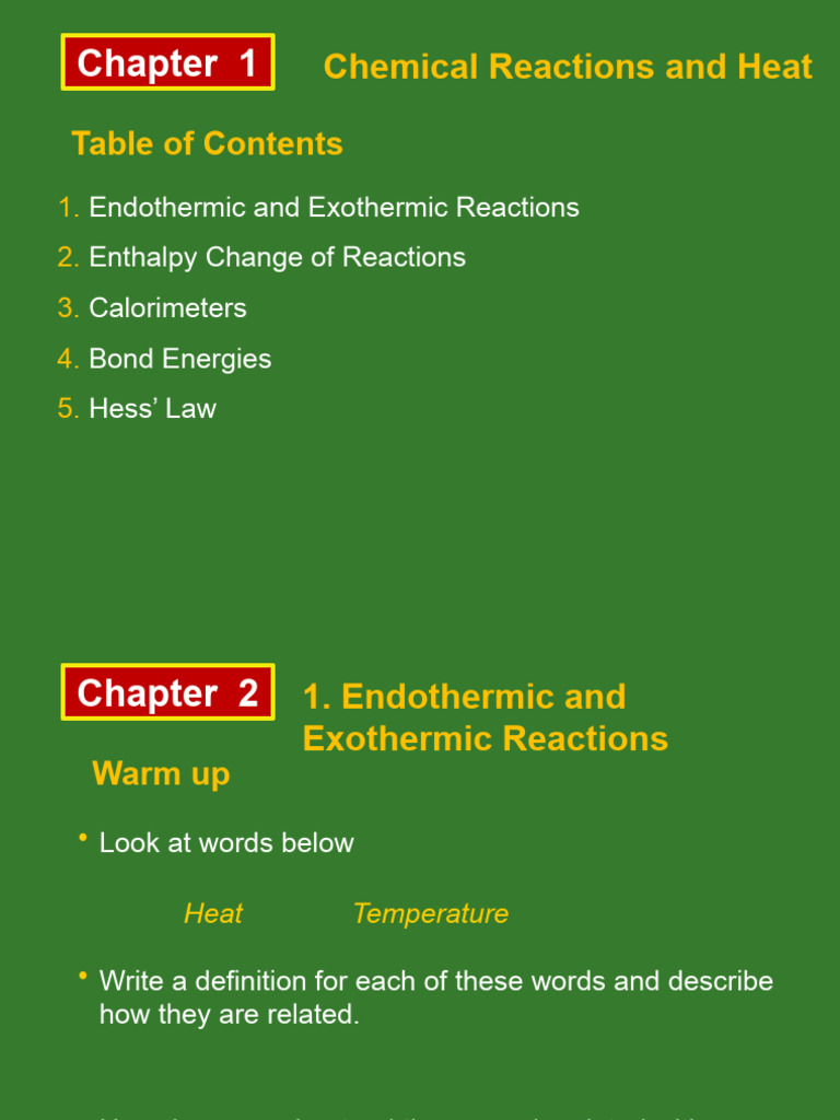 Chemical Reactions and Heat | PDF | Chemical Reactions | Chemical ...