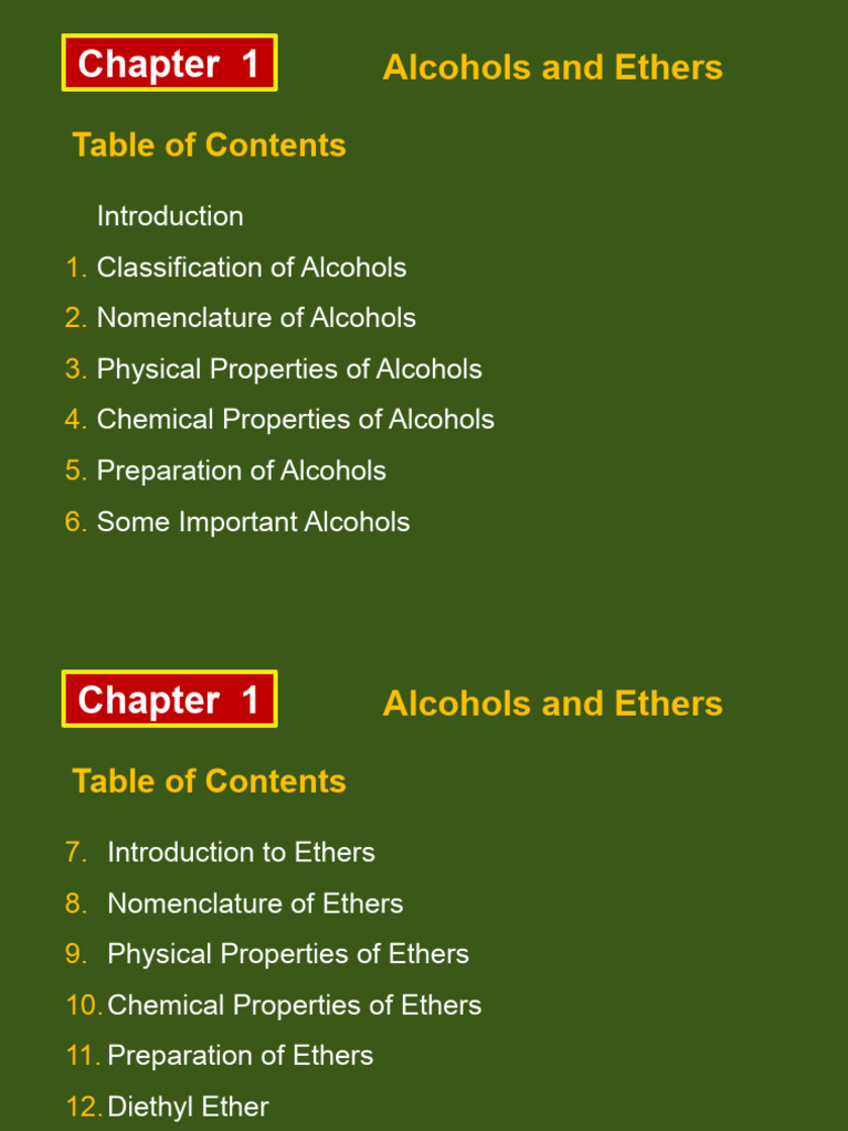 Alcohols | PDF | Ester | Ether