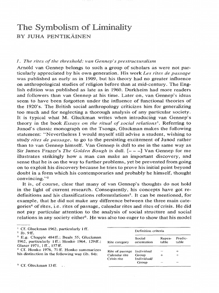 The Symbolism of Liminality | PDF