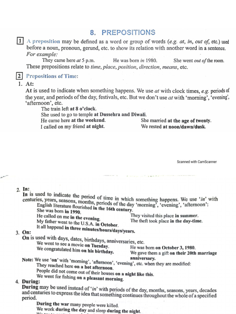 Prepositions 2 | PDF