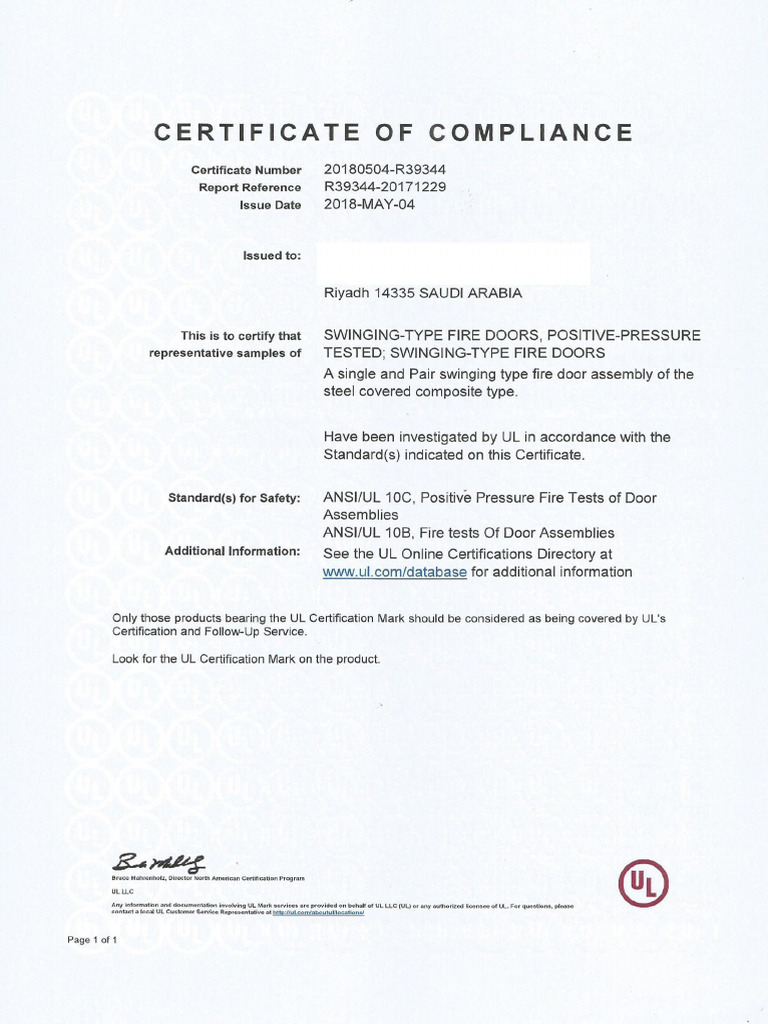UL Certificat | PDF