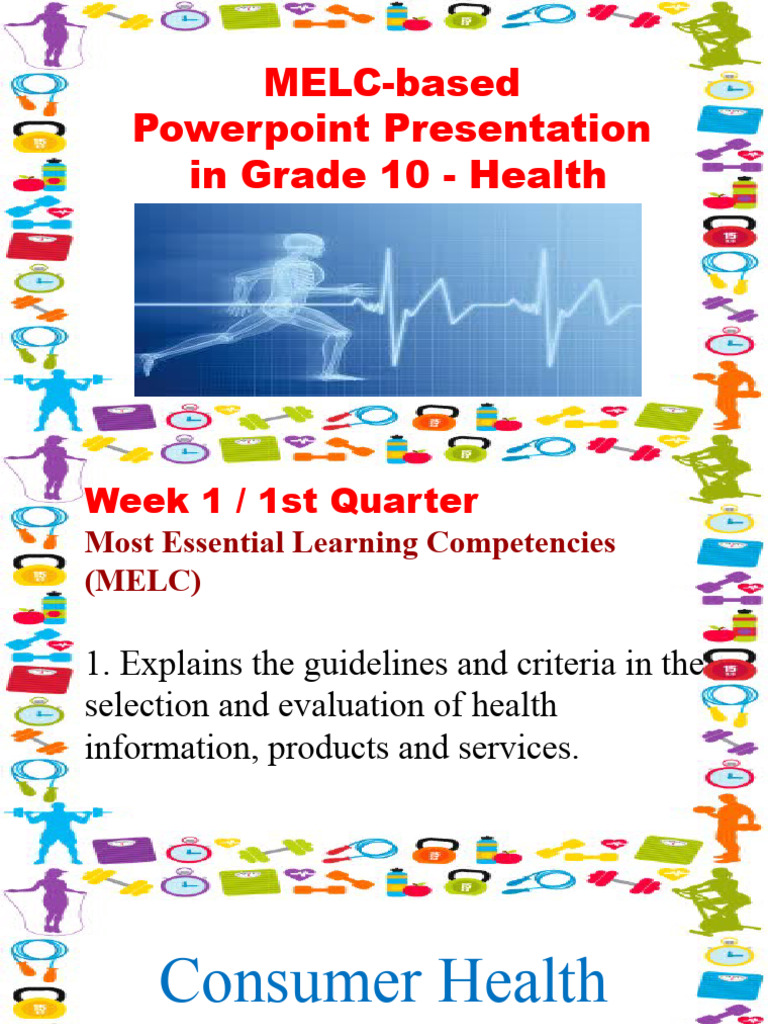 MELC Based PPT in Grade 10 Health Week1 | PDF