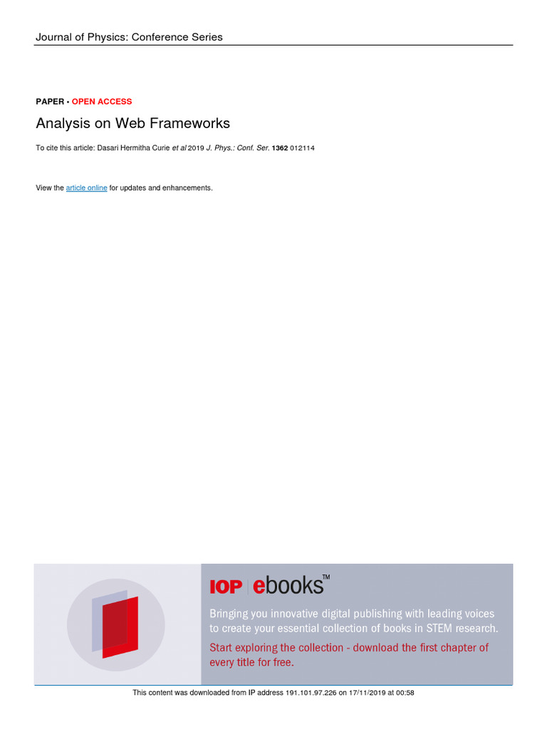 Analysis On Web Frameworks | PDF