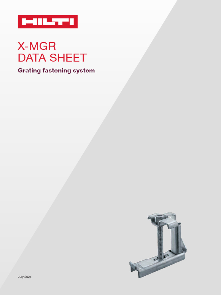 X MGR Data Sheet Technical Information ASSET DOC 2597885 | PDF | Sheet Metal | Steel
