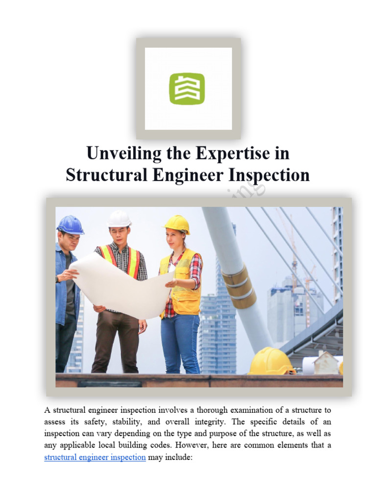 Unveiling The Expertise in Structural Engineer Inspection | PDF ...