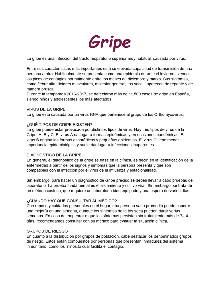 Gripe | PDF | Influenza | Virus