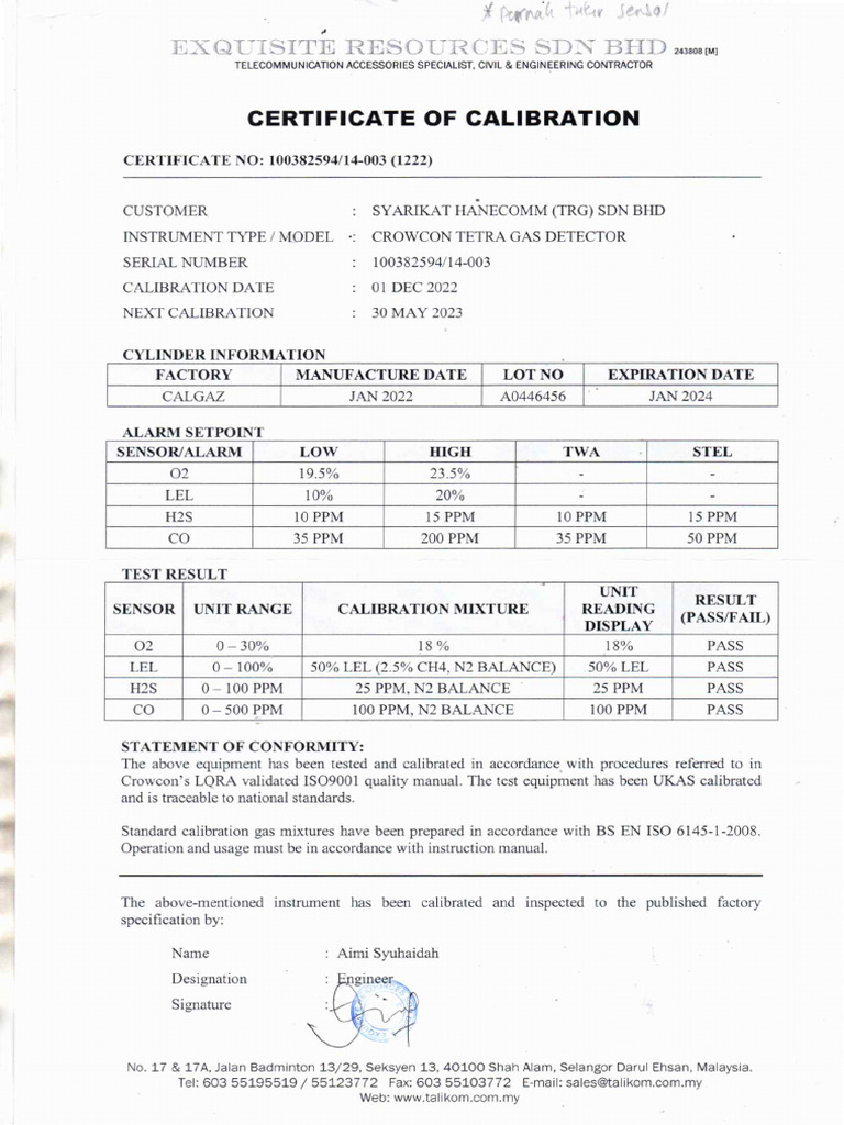 Certificate Calibration | PDF