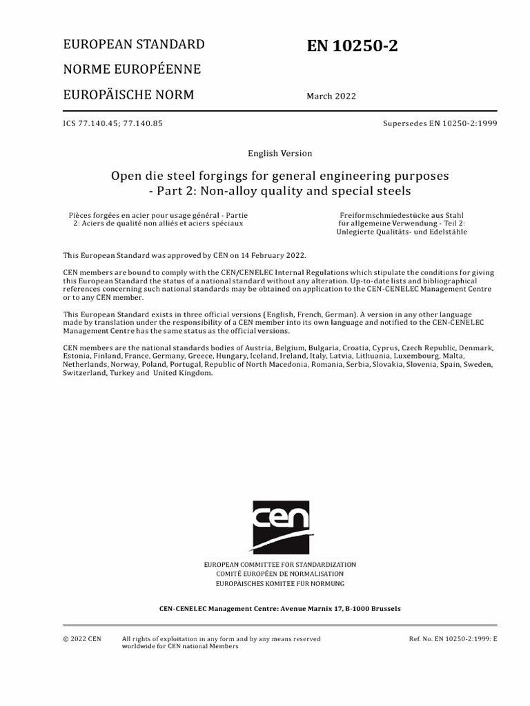 En 10250-2-2022 | PDF