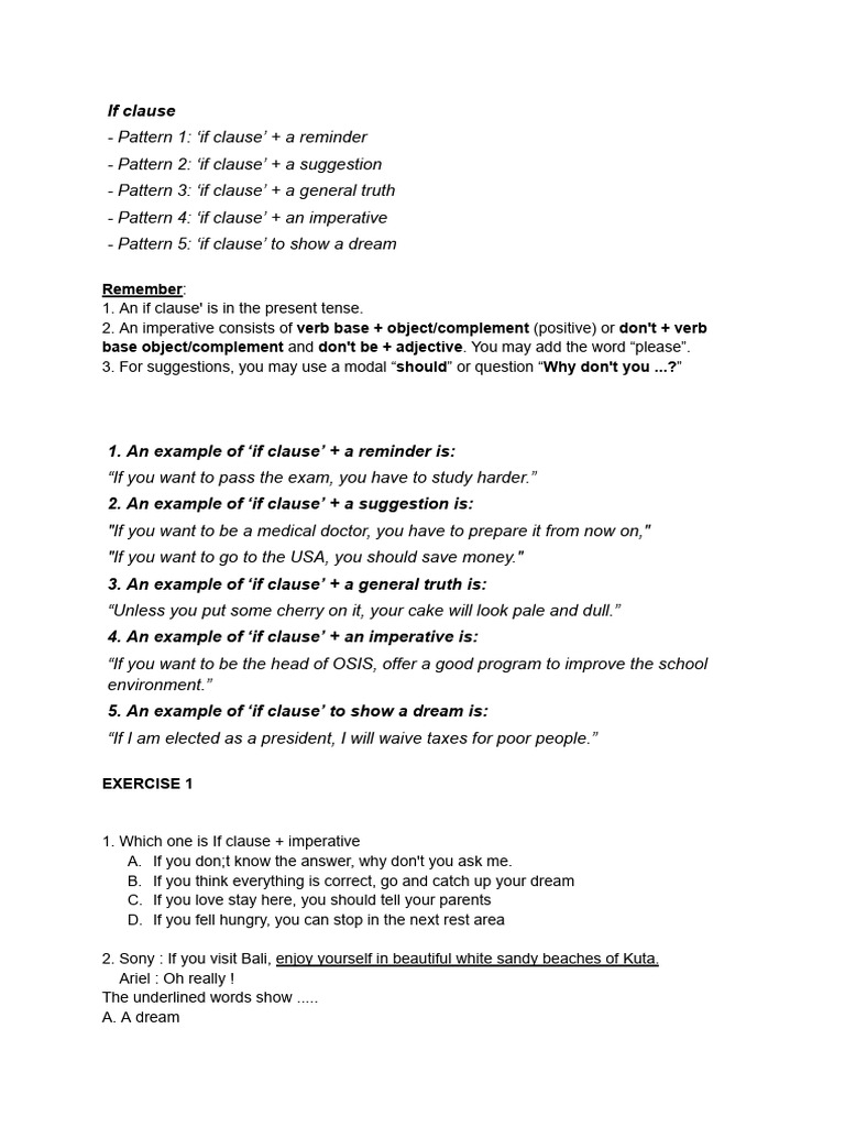 If Clause - Imperative | PDF If Clause - Imperative | PDF