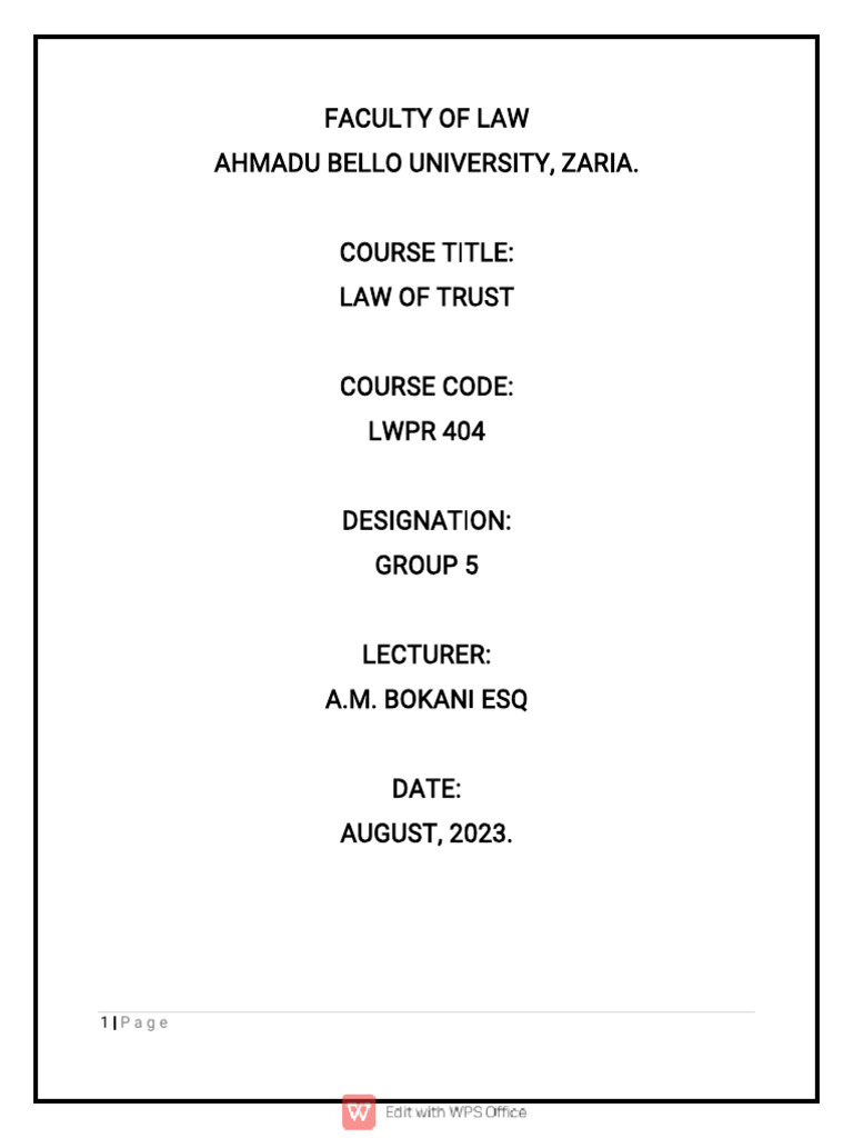 Trust Final Draft | PDF