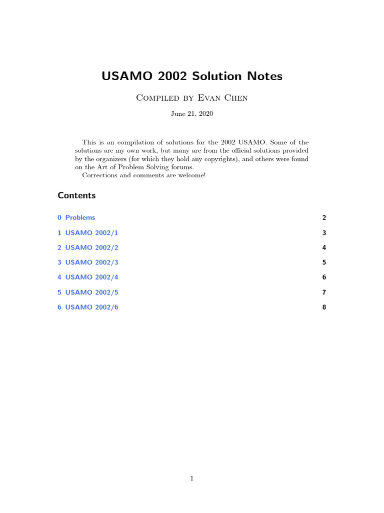 Usamo 2002 | PDF