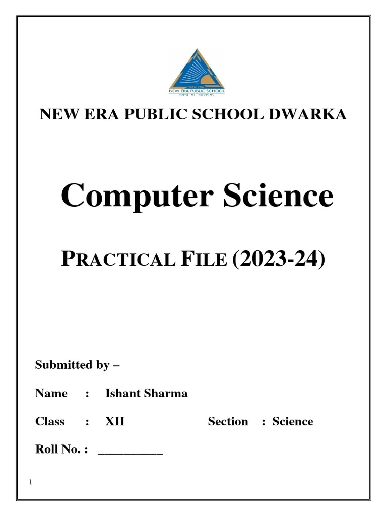 Practical File 1 Pdf
