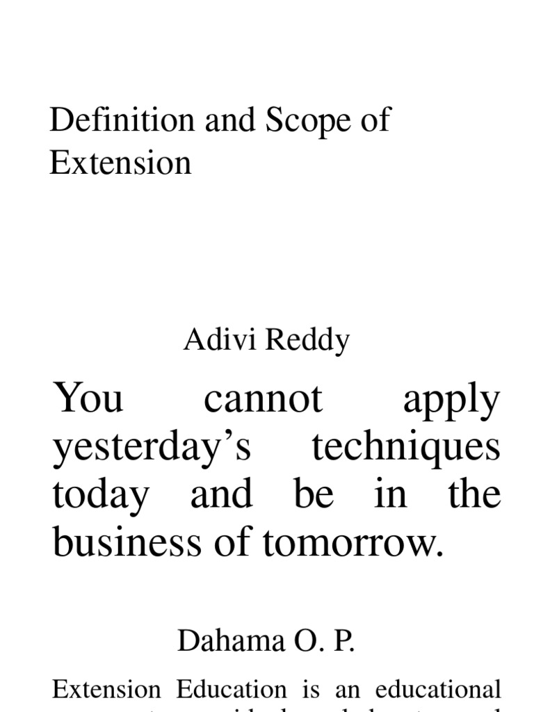 Definition and Scope of Extension | PDF