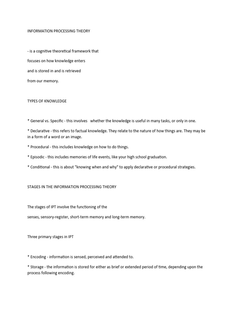 Cpe104 Handouts | Download Free PDF | Memory | Long Term Memory