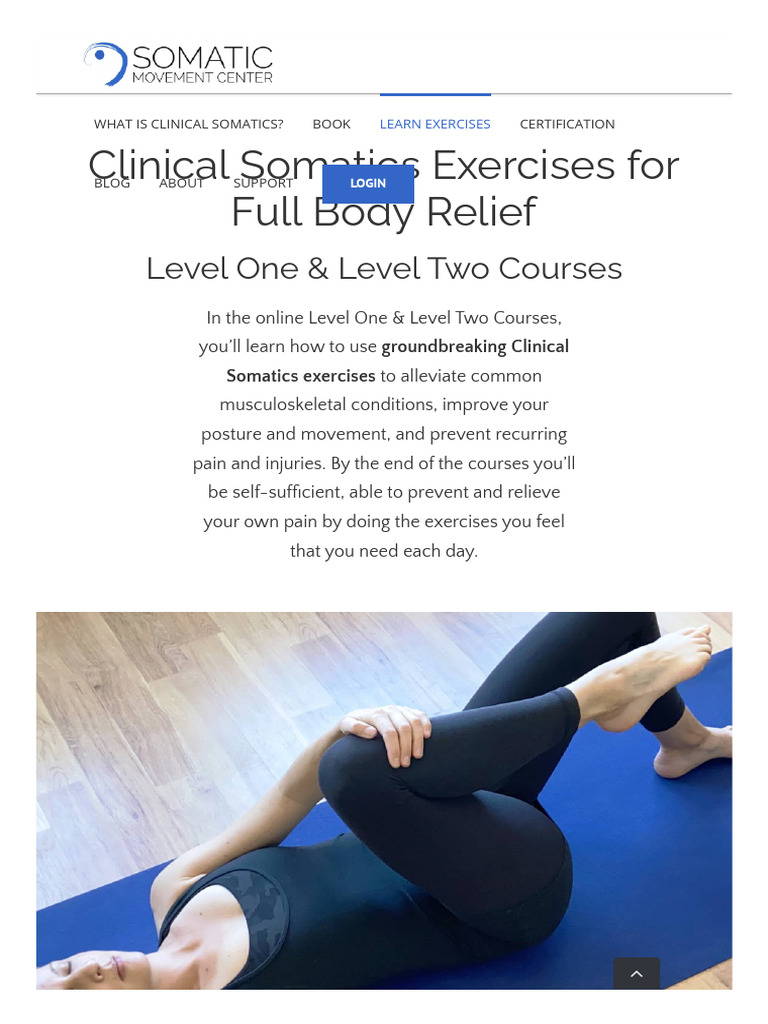 Somatics Exercises - Learn Thomas Hanna's Somatics Exercises | PDF | Balance (Ability) | Pain