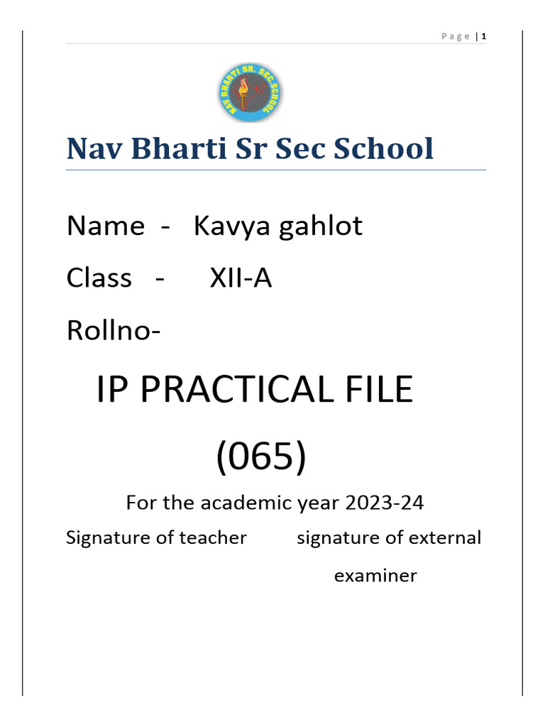 Ip Practical File | PDF