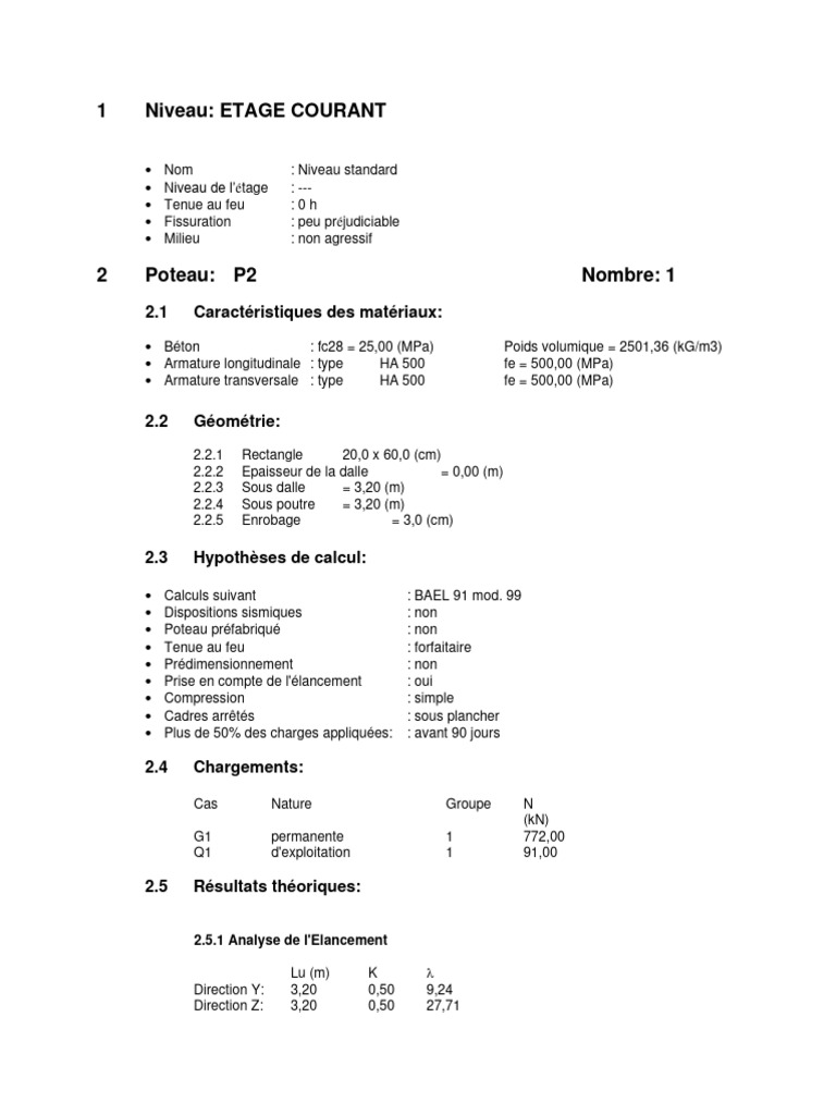 Note de Calcul P2 | PDF Note de Calcul P2 | PDF