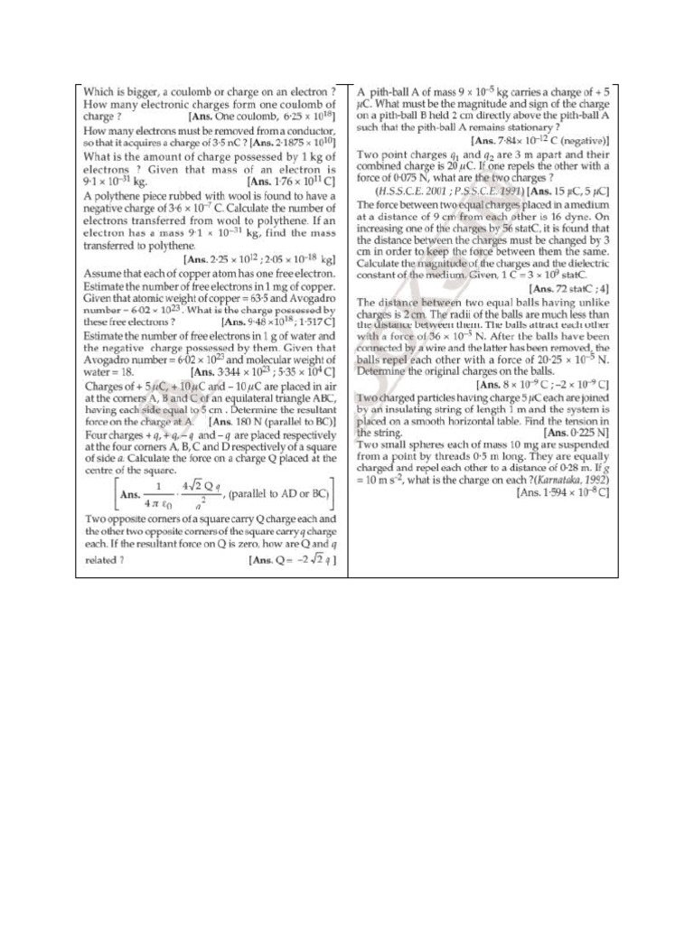 Electrostatics Worksheet | PDF