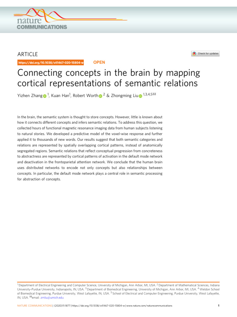 Connecting Concepts in The Brain by Mapping Cortical Representations of Semantic Relations | PDF ...