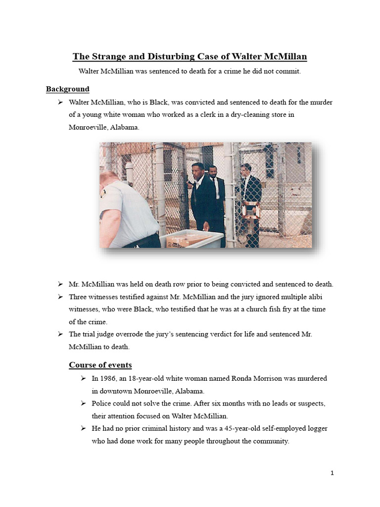 Justice Denied: Walter McMillian's Story | PDF