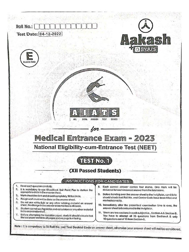 AIATS-01 (RM) @DefeatNEET | PDF