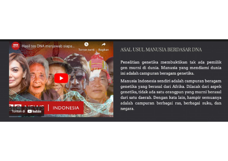 Asal Usul Manusia Berdasar Dna | PDF