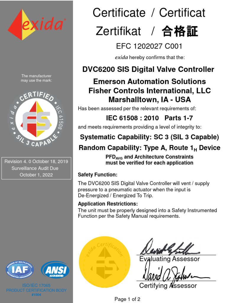 SIL Certificate | PDF | Safety | Systems Engineering