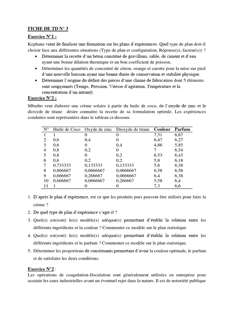 Fiche de TDN°3 | PDF