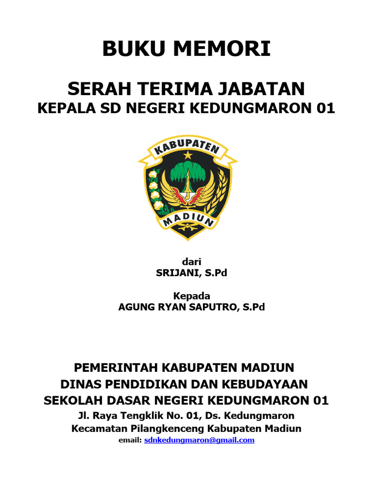 Buku Memori Serah Terima Jabatan KS | PDF