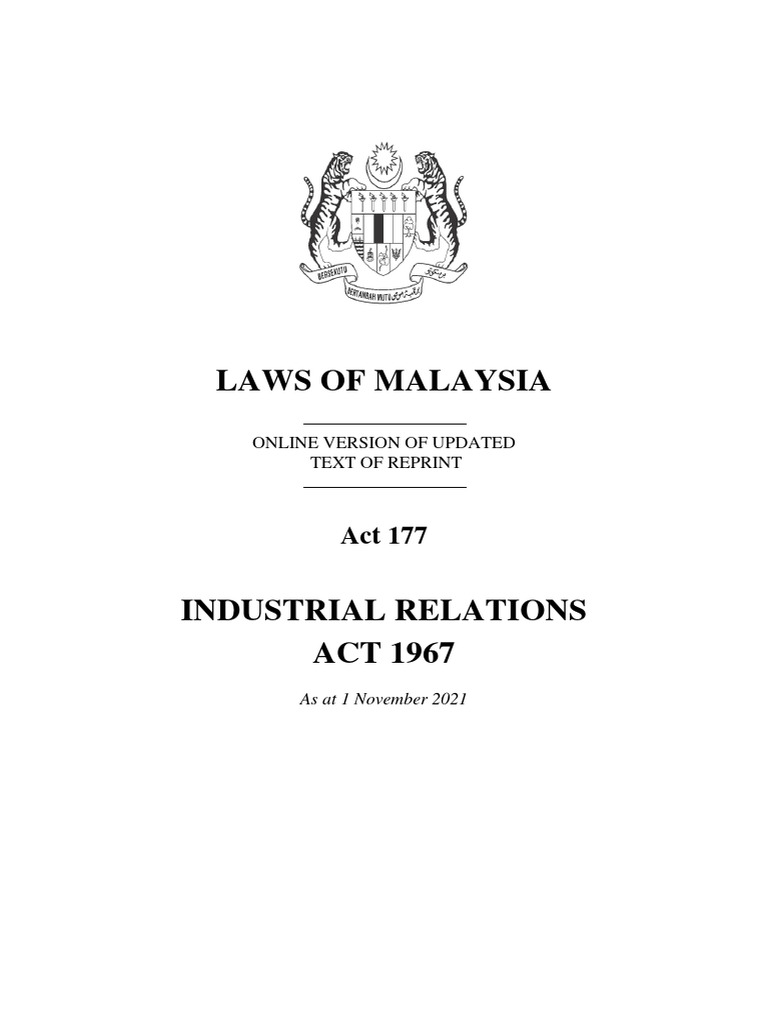 Act 177 - Final - Industrial Act | PDF