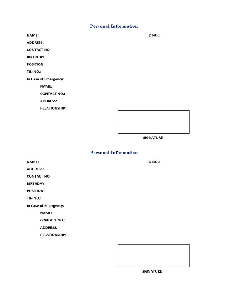 Personal Information For SK Official ID | PDF