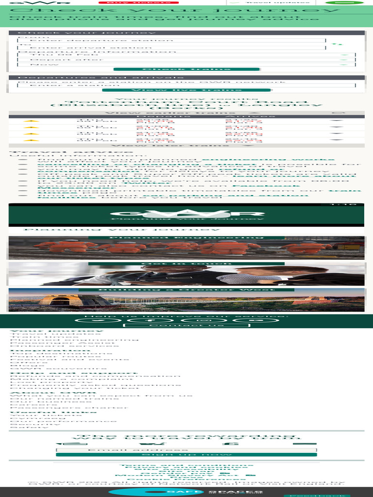 Check Train Journeys Journey Planner Great Western Railway | PDF
