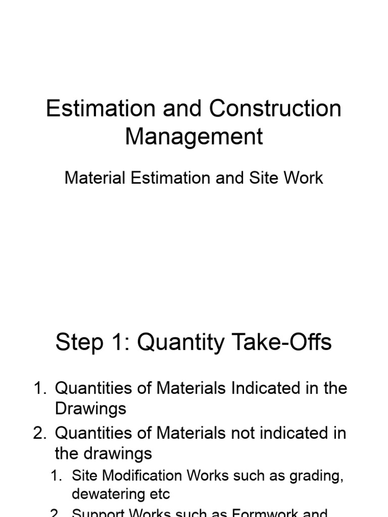 Estimation 2 Site Work | Download Free PDF | Deep Foundation | Civil ...