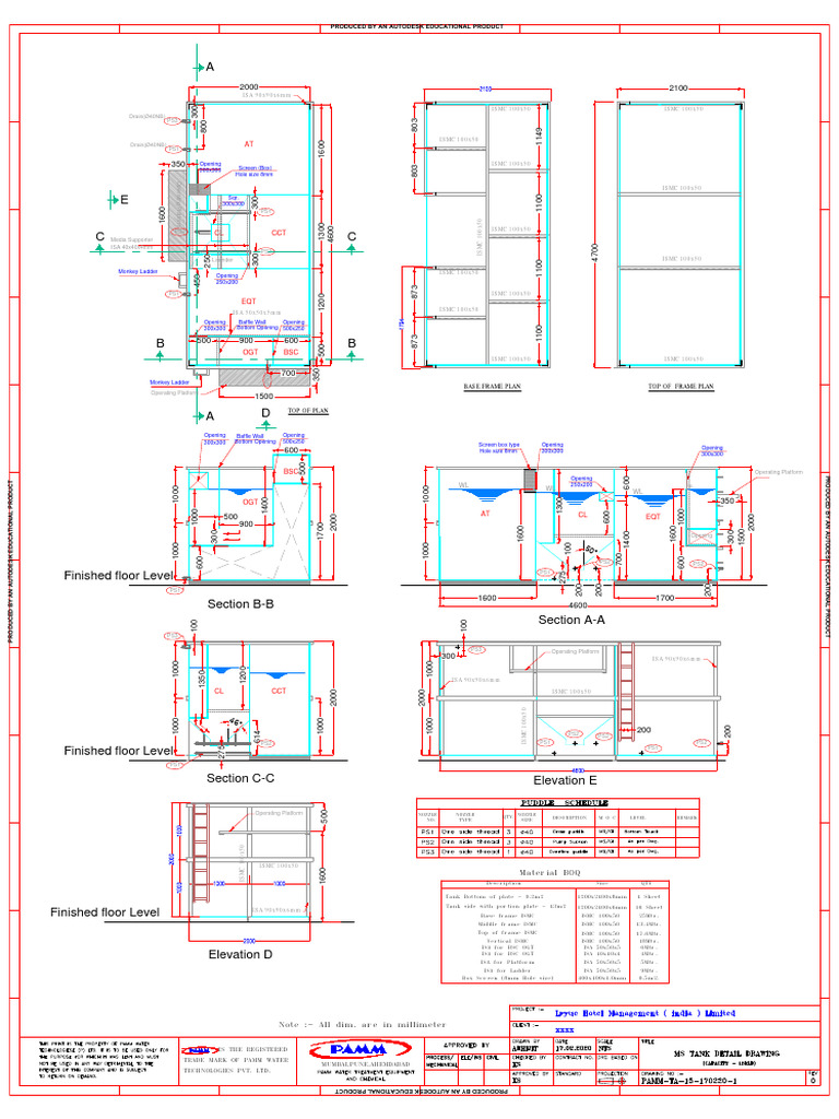 100x50 ISMC Tank Layout Details | PDF