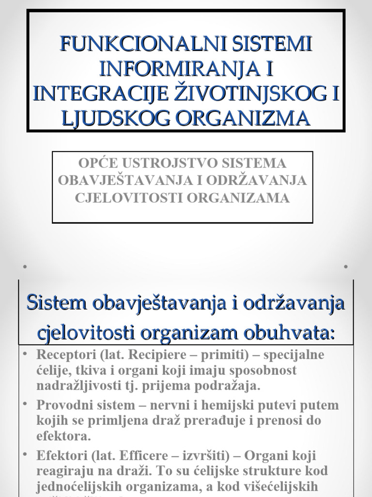 Funkcionalni Sistemi Informiranja I Integracije C5beivotinjskog I ...