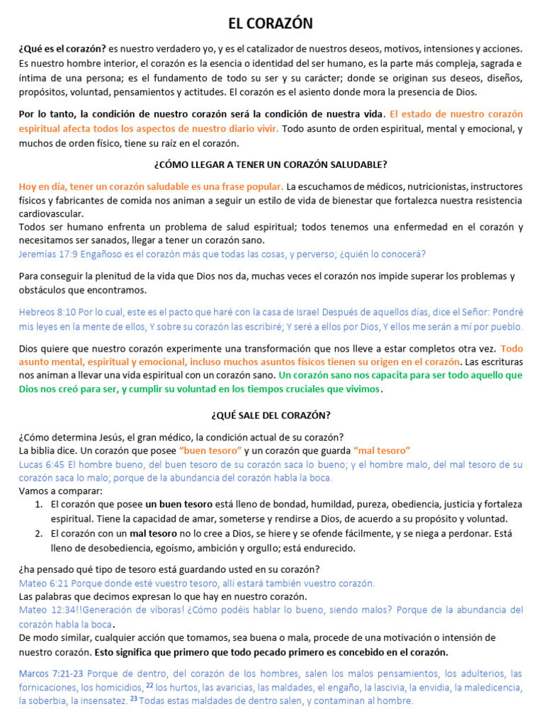 El Corazón | PDF | Pecado | Corazón