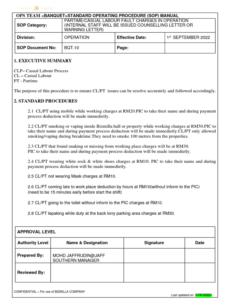 Partime and Internal Charges | PDF | Business