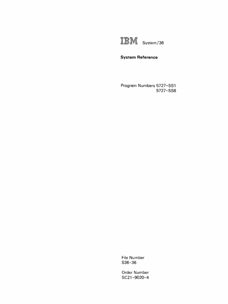 SC21-9020-4 System 36 System Reference Oct86 | PDF | Computer Program ...