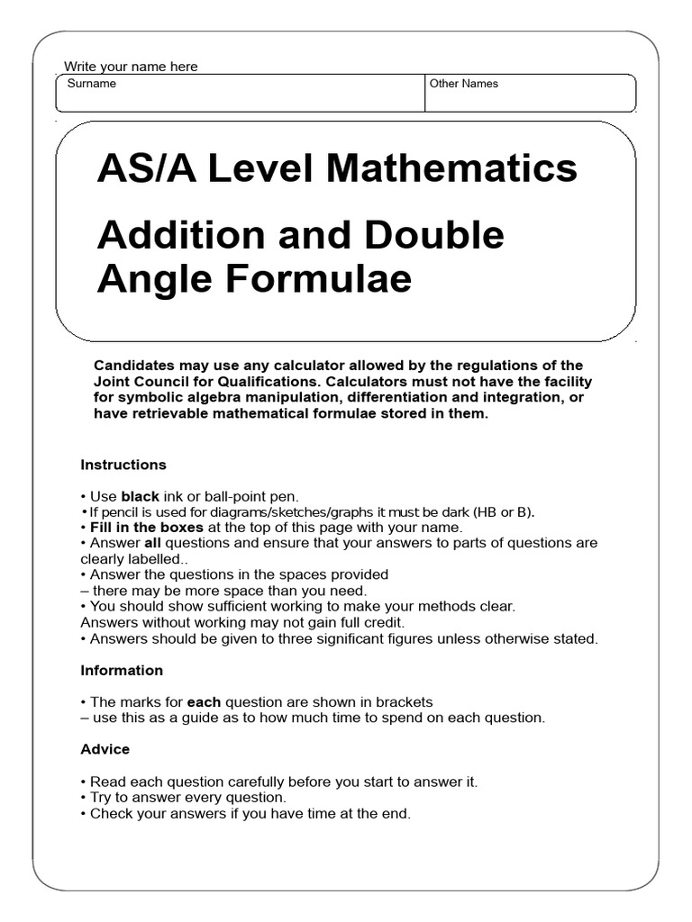 A Pure Addition Formulae | PDF