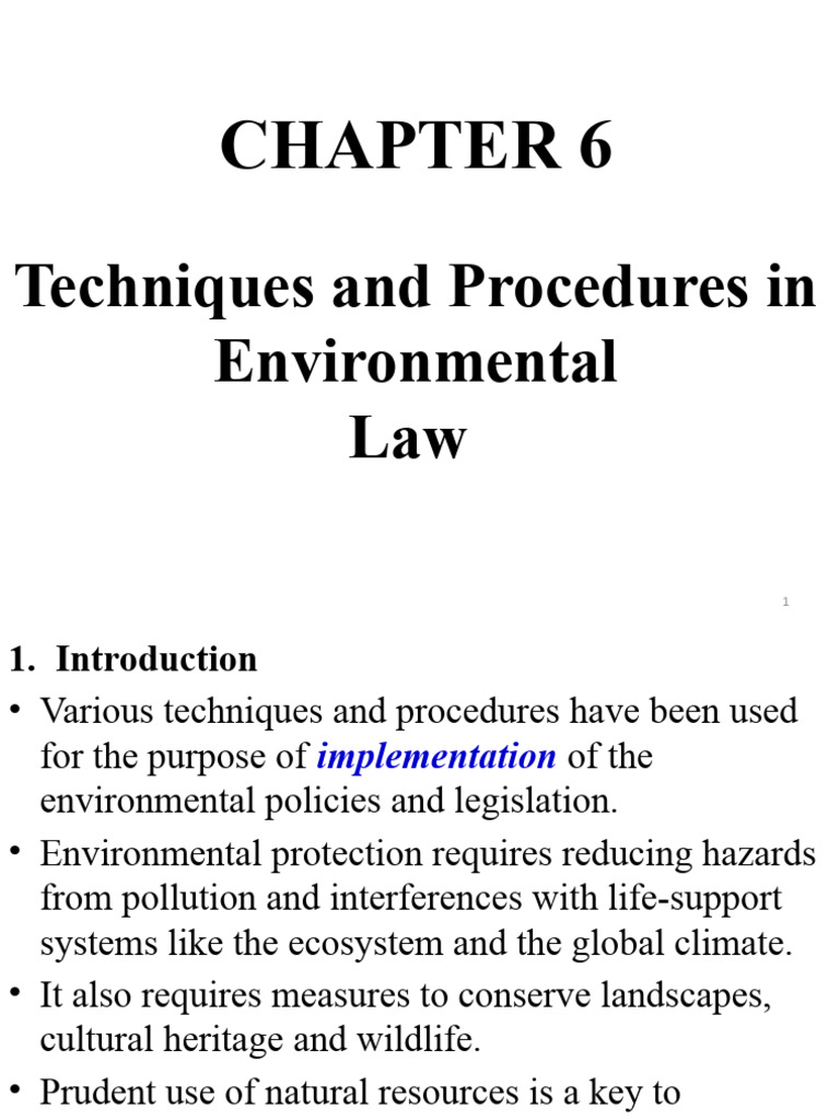CHAPTER 6 - Techniques and Procedures in Environmental Law | PDF ...