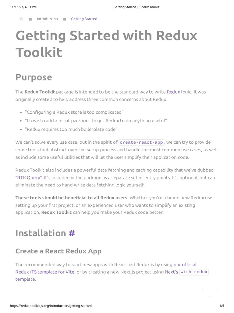 Redux Toolkit | PDF Redux Toolkit | PDF