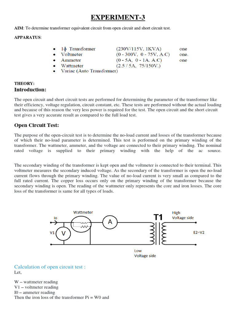 Experiment 3 | PDF | Transformer | Metrology
