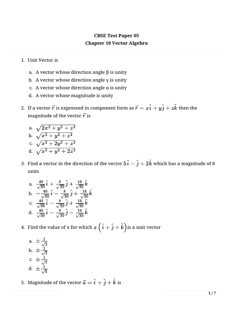 Vector 5 | PDF | Euclidean Vector | Angle