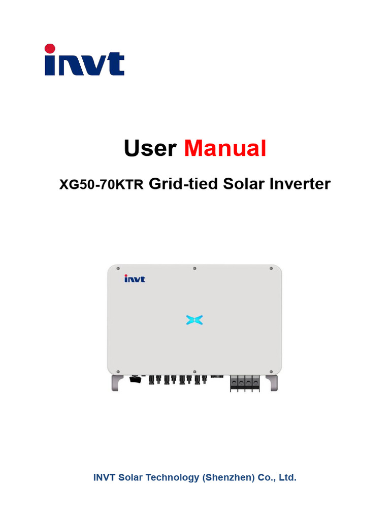 Invt Xg 50 70kw User Manual V1 0 Pdf Electrical Connector Photovoltaics