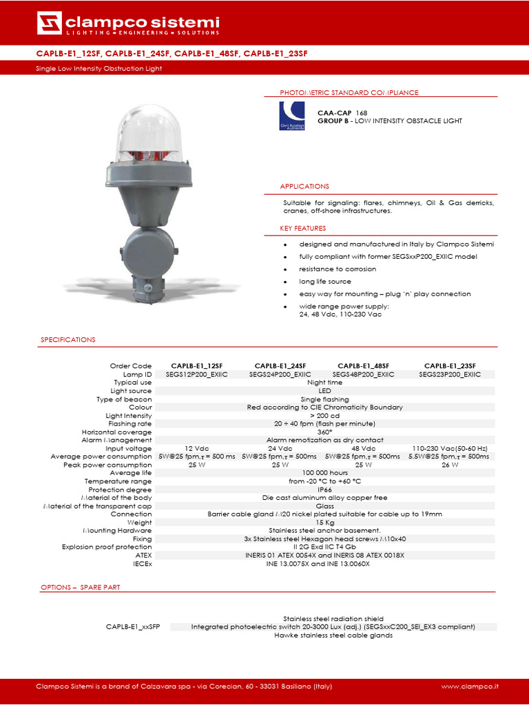 Clampco Lights | PDF | Stainless Steel | Alternating Current