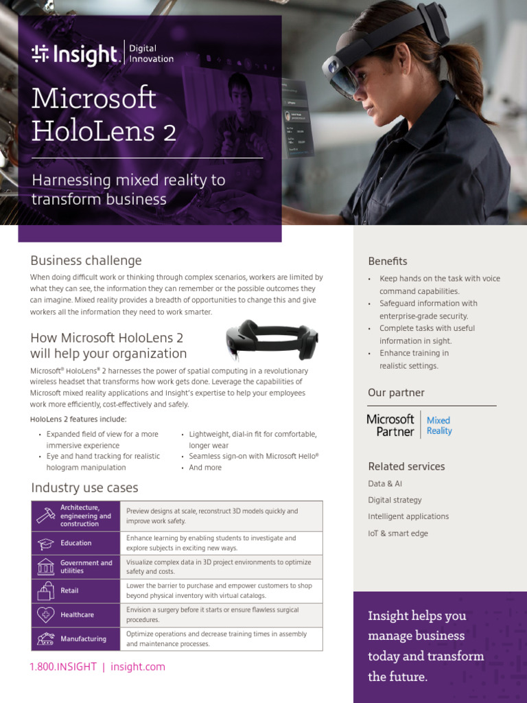 Microsoft Hololens 2 Datasheet | PDF | Mixed Reality | Microsoft