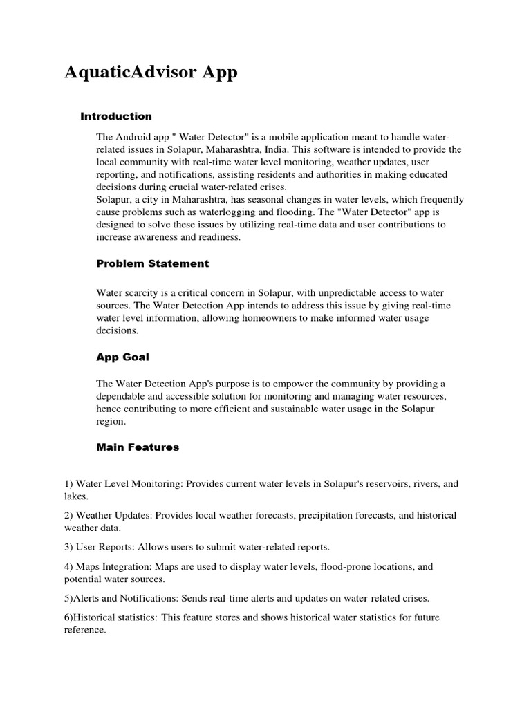 AquaticAdvisor App | PDF | Databases | Mobile App
