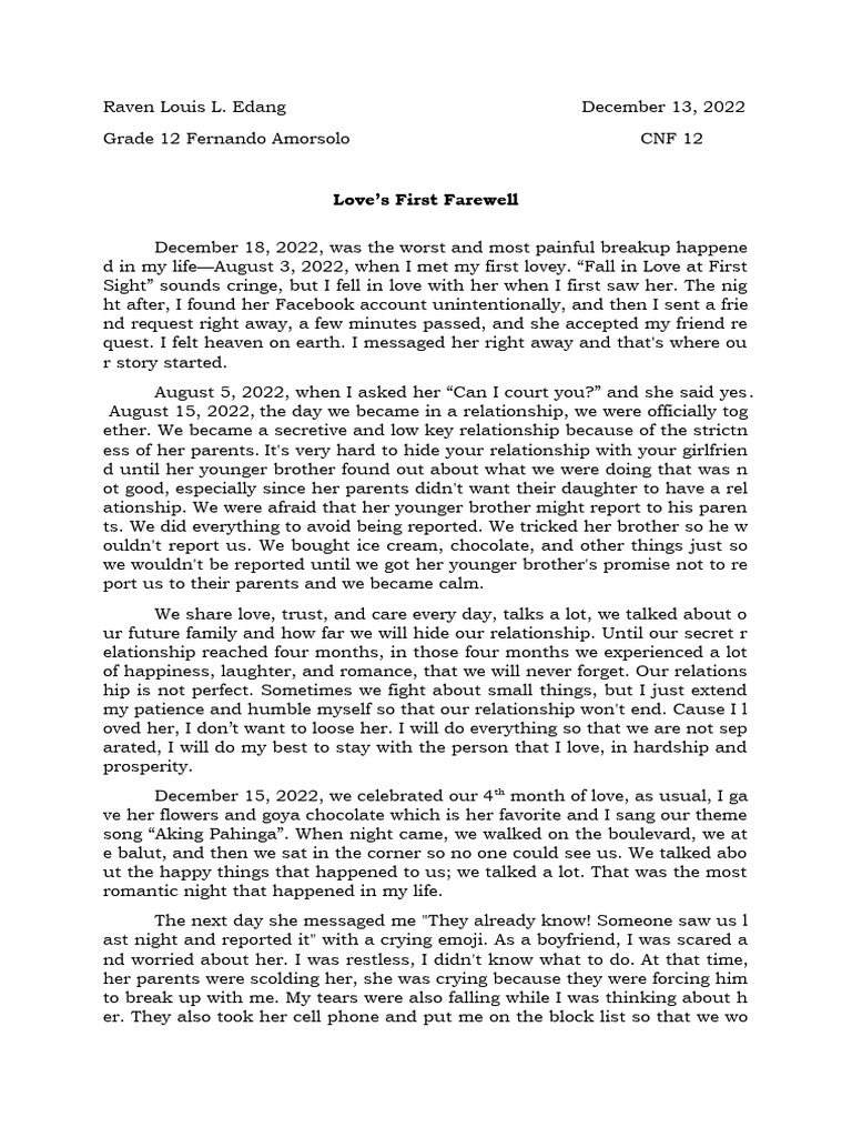 Love's First Farewell | PDF