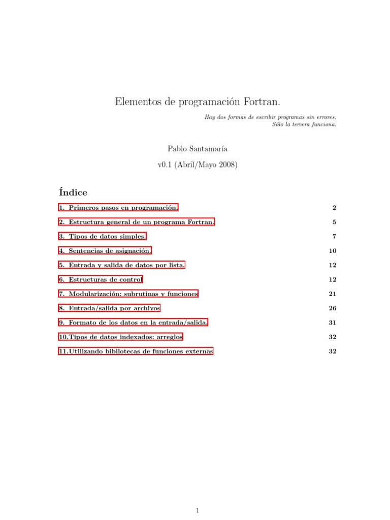 Elementos Fortran | PDF